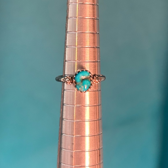 Jewelry | Turquoise Gemstone Ring With Flowers | Poshmark